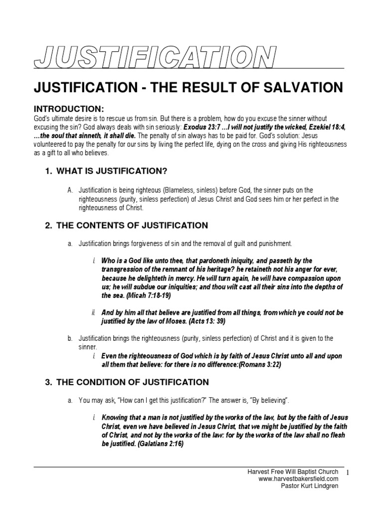 Justification: Key to Salvation Results | PDF | Justification (Theology ...
