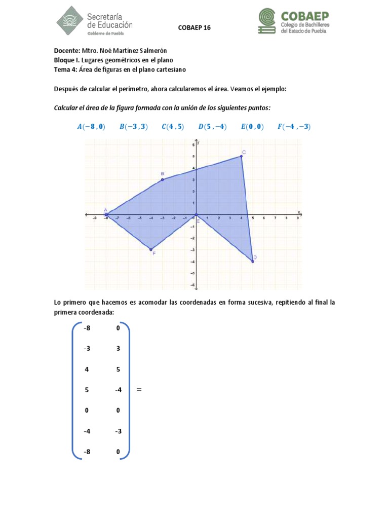 Tema 4. Área de Figuras en El Plano Cartesiano | PDF | Matemáticas ...