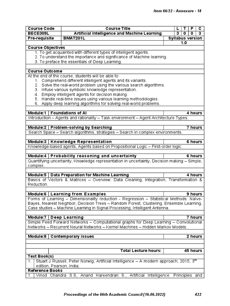 AI & ML Course for Students | PDF | Machine Learning | Intelligence (AI ...