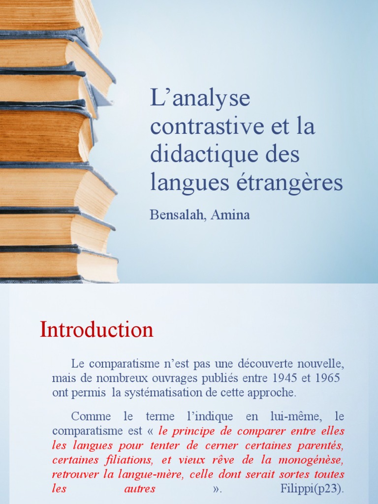 L'Analyse Contrastive Et La Didactique Des Langues Étrangères | PDF | Apprentissage | Linguistique