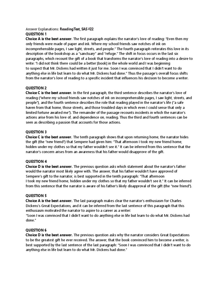 SAS #22c Explanations - ENG 189 - Swu | PDF | Experiment | Great Expectations
