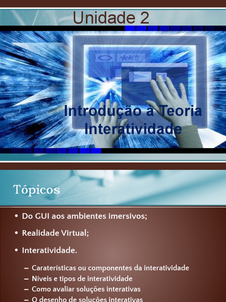 Teoria e Tipos de Interatividade | PDF | Interfaces gráficas do usuário ...