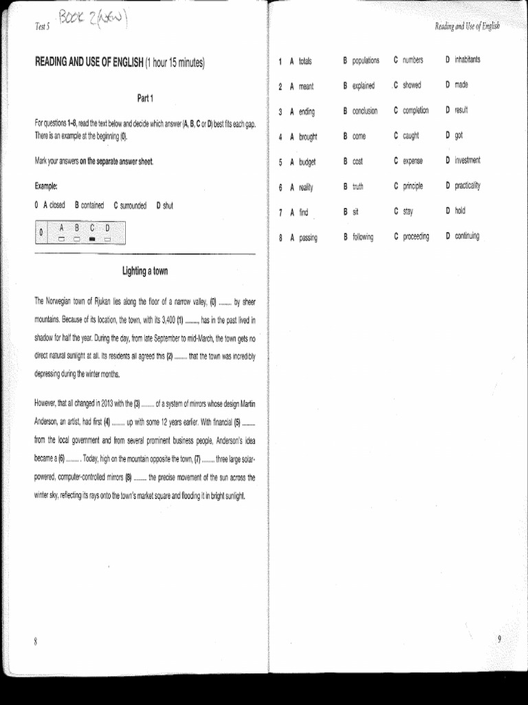 FCE Test 5 R, UoE, W & L | PDF
