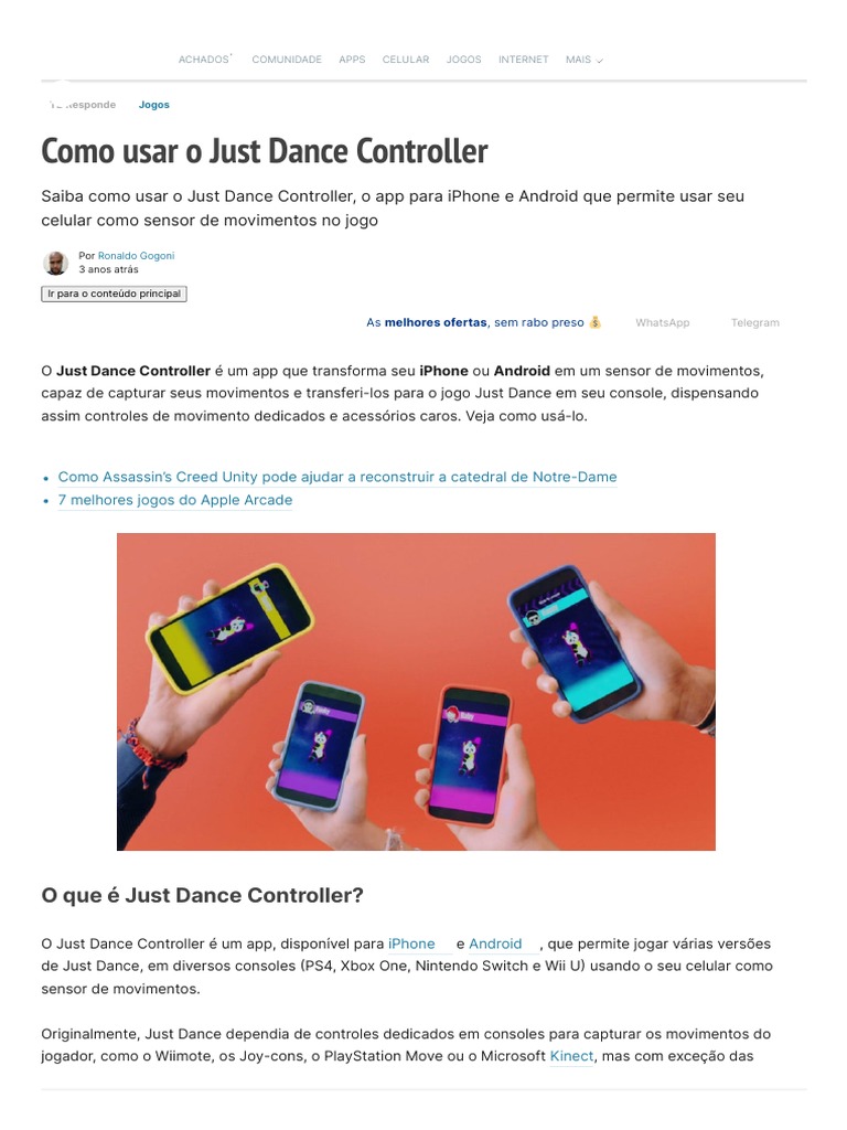 Como Usar o Just Dance Controller - Aplicativos e Software, Jogos - Tecnoblog | PDF