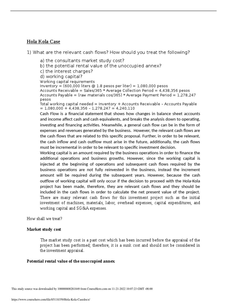 Hola Kola Case | PDF