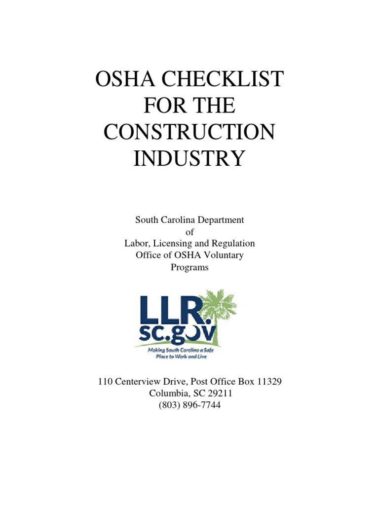 Osha Checklist For The Construction Industry | PDF