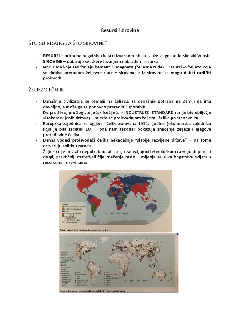 Resursi I Sirovine | PDF