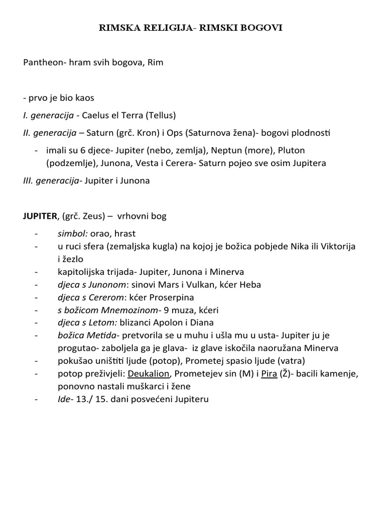 Rimski Bogovi1 | PDF