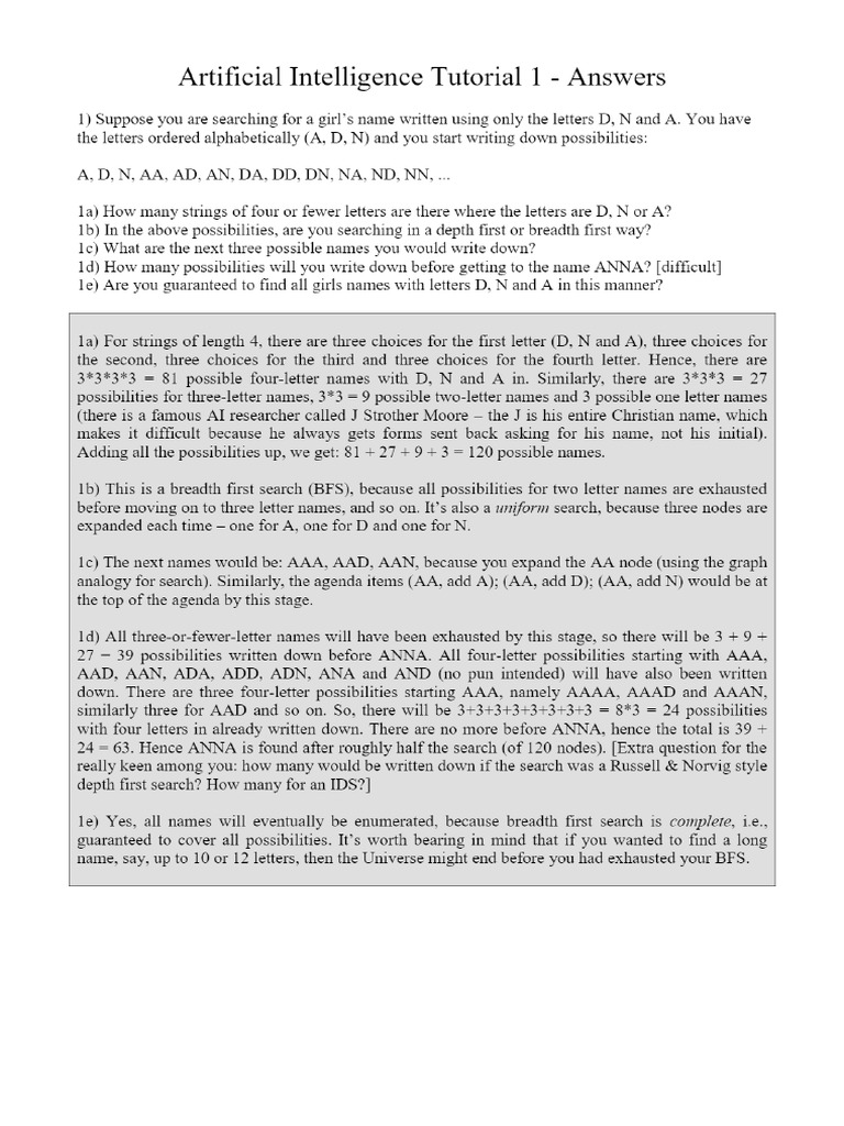 v231 Tutorial1 Answers | PDF