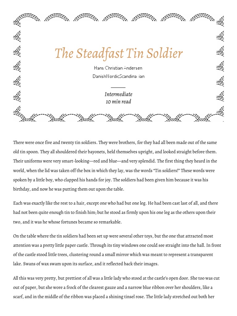 The Steadfast Tin Soldier PDF | PDF
