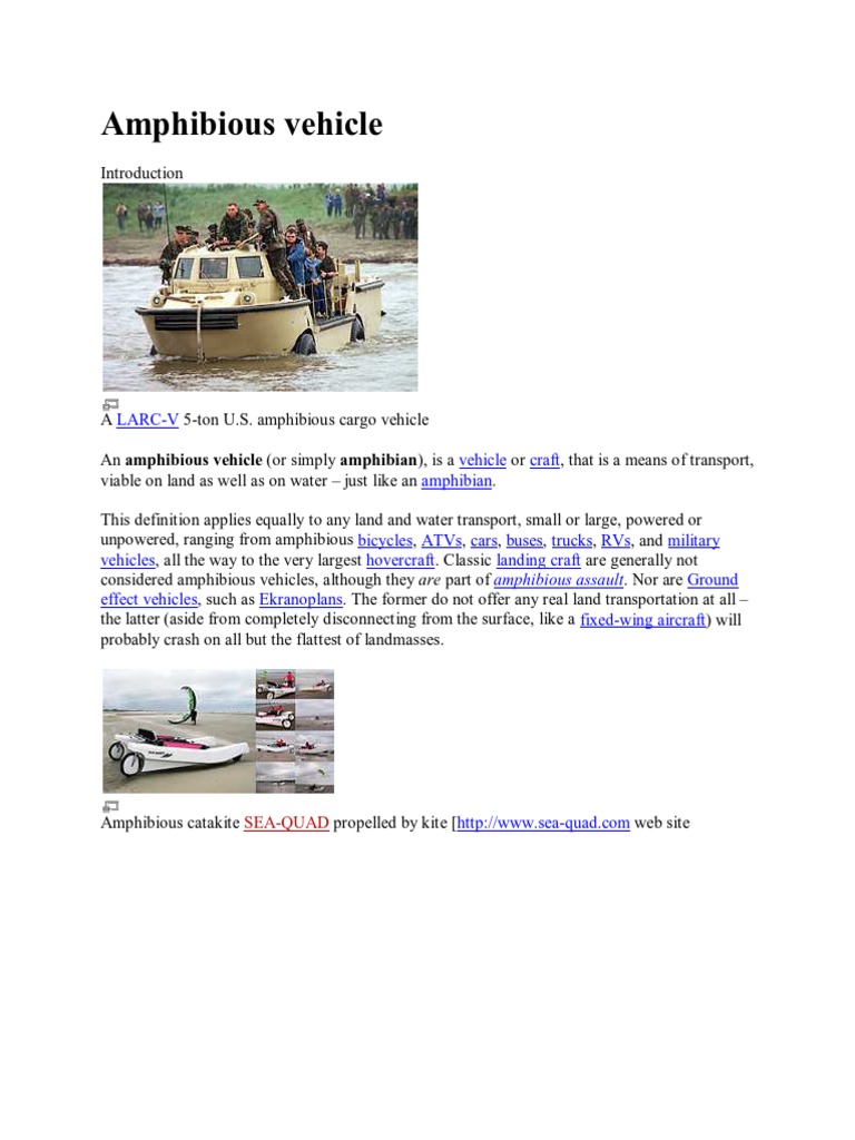 Amphibious Vehicle | PDF