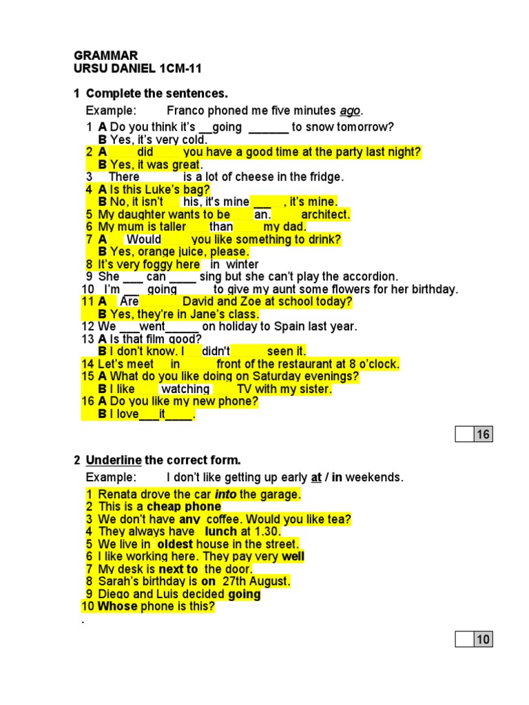 English Grammar And Vocabulary Exercises Pdf