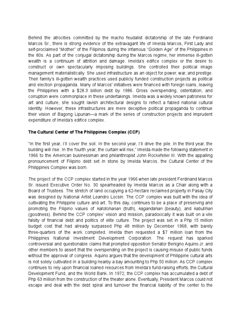 The Cultural Center of The Philippines Complex (CCP) | PDF