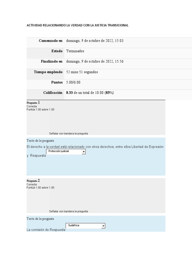 Actividad Modulo 2 Relacionando La Verdad Con La Justicia Transicional ...