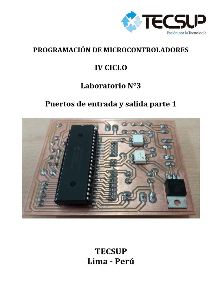 Lab03 - Puertos de Entrada y Salida Parte 1 | PDF | Microcontrolador | Poco
