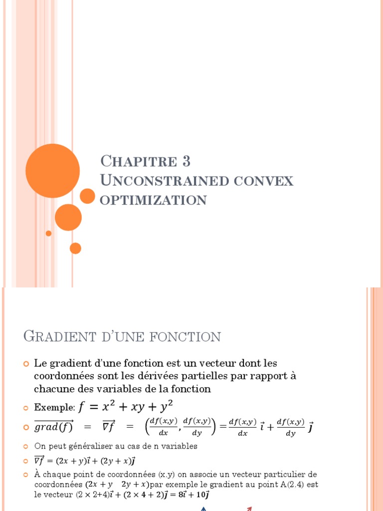 Chapitre 3 Unconstrained Convex Optimization New | PDF | Pente | Analyse mathématique