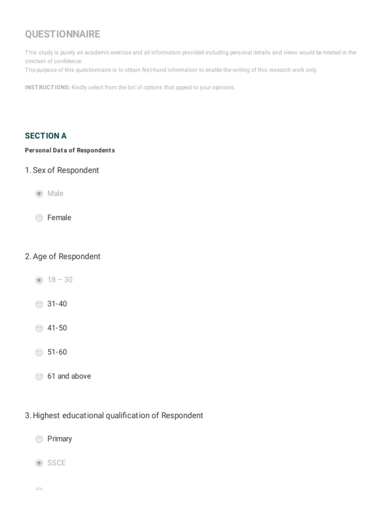 QUESTIONNAIRE | PDF | Communication | Computing