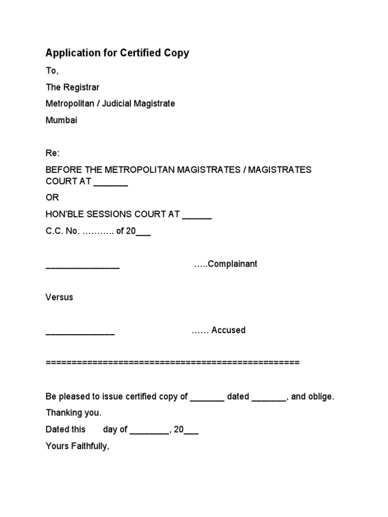 Application For Certified | PDF