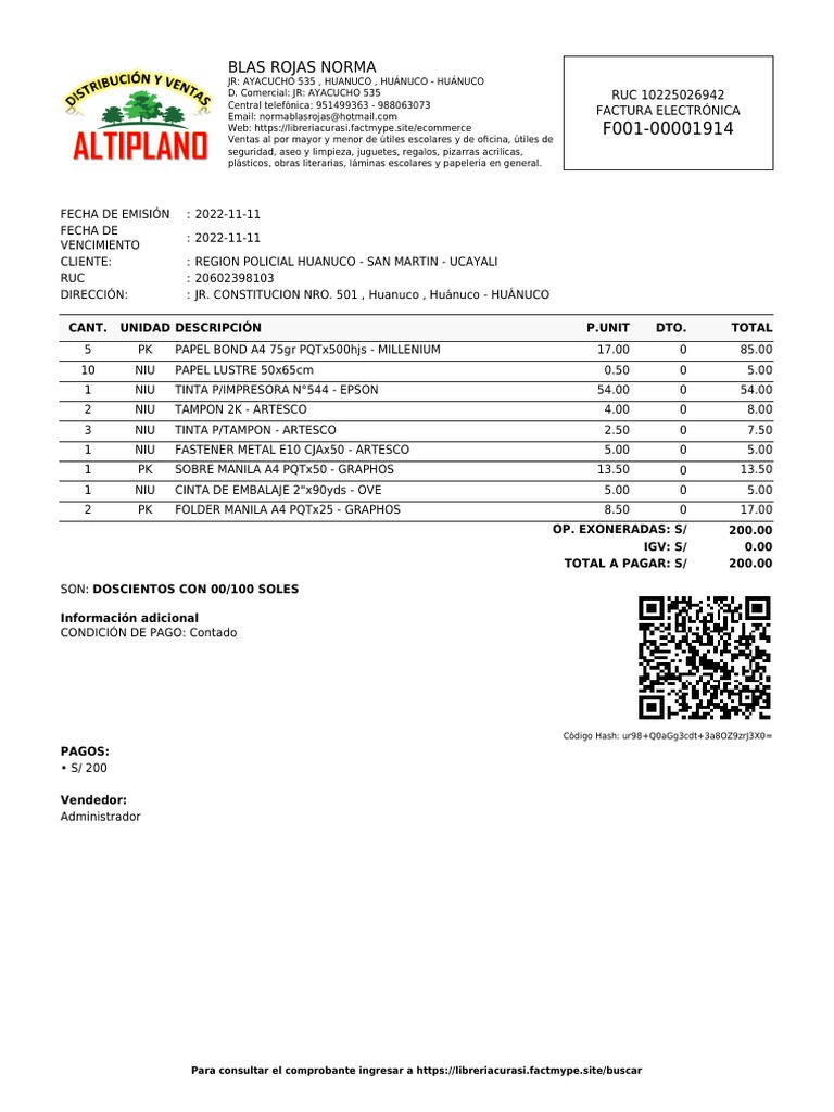 Blas Rojas Norma: Cant. Unidad Descripción P.Unit Dto. Total | PDF