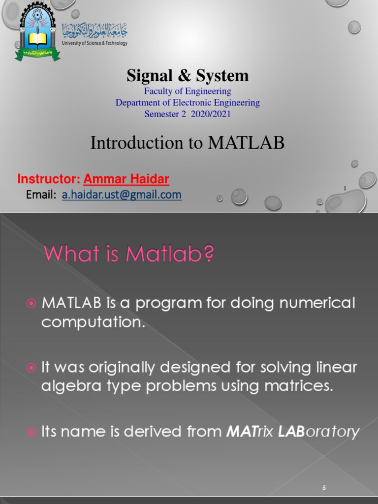 Ch1 - Introduction To MATLAB | PDF | Matlab | Computing