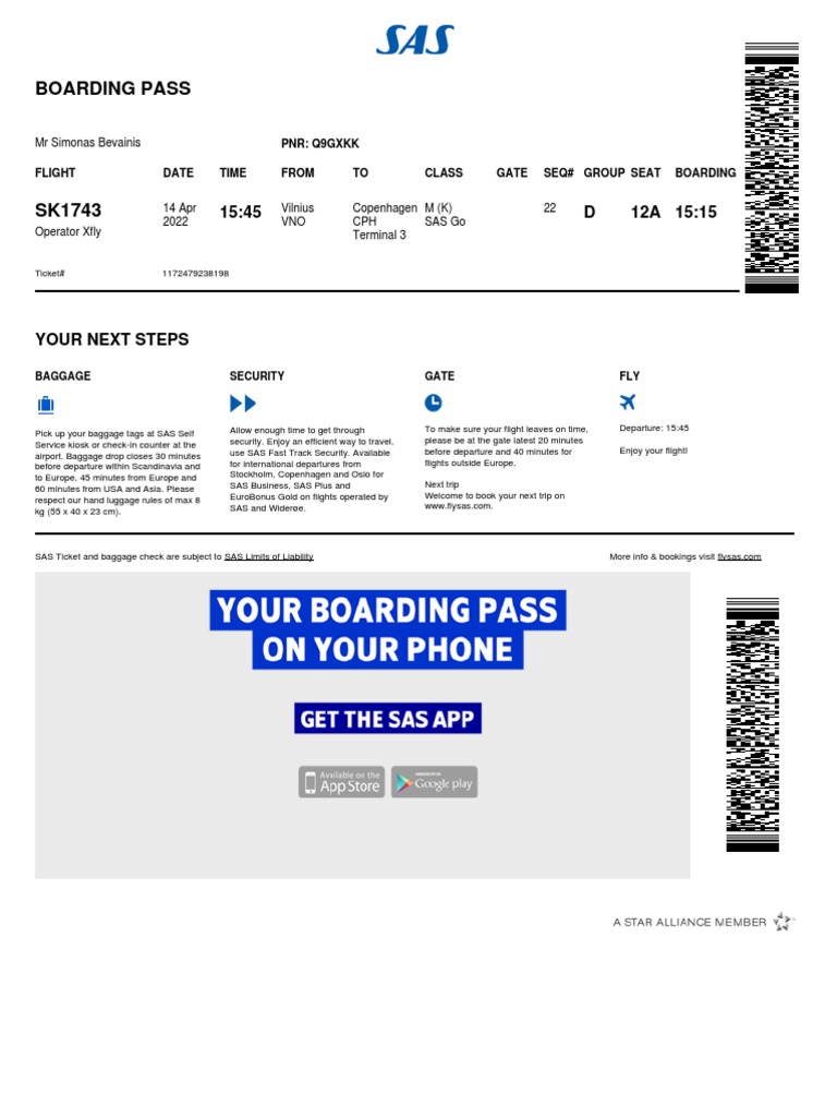 SAS Flight Information and Guidelines | PDF