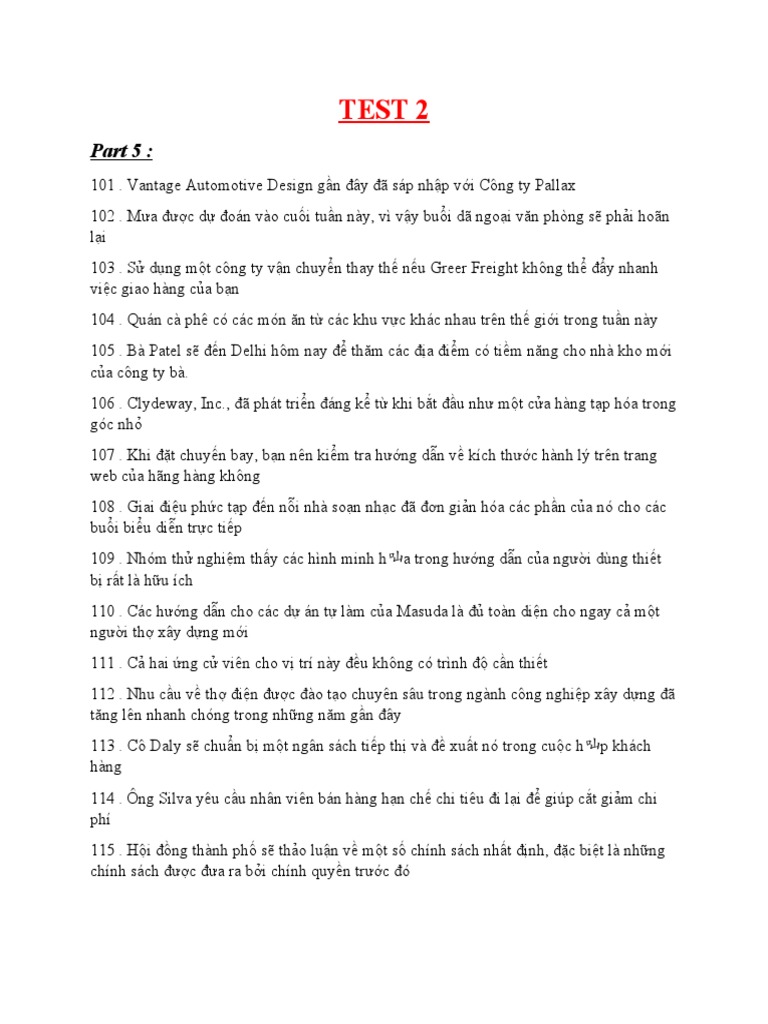 TEST 2 - Part 5 & 6 | PDF