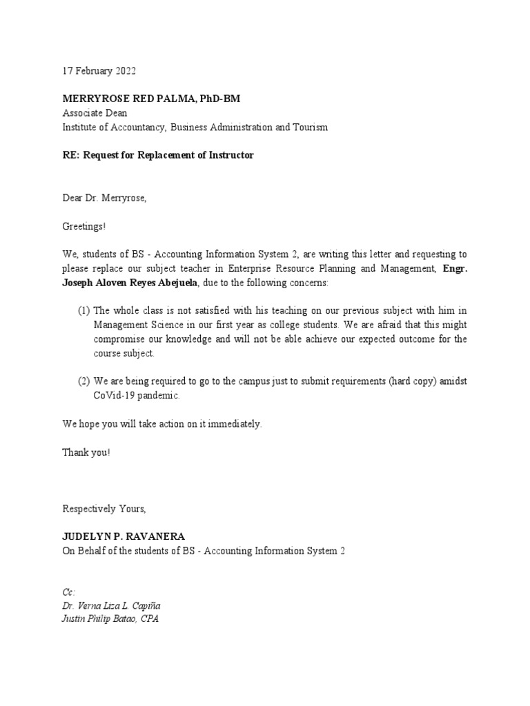 Request Letter | PDF