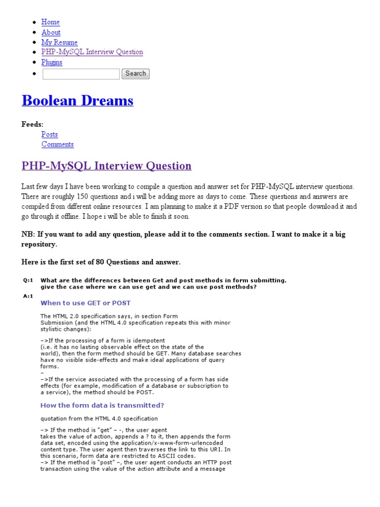 Php Interview Questions And Answers4 Pdf Class Computer Programming Php