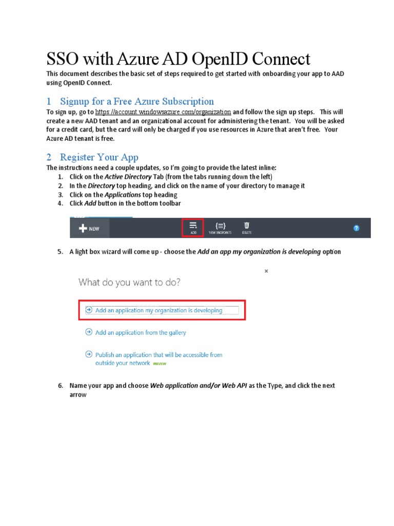 SSO With Azure AD OpenID Connect | PDF