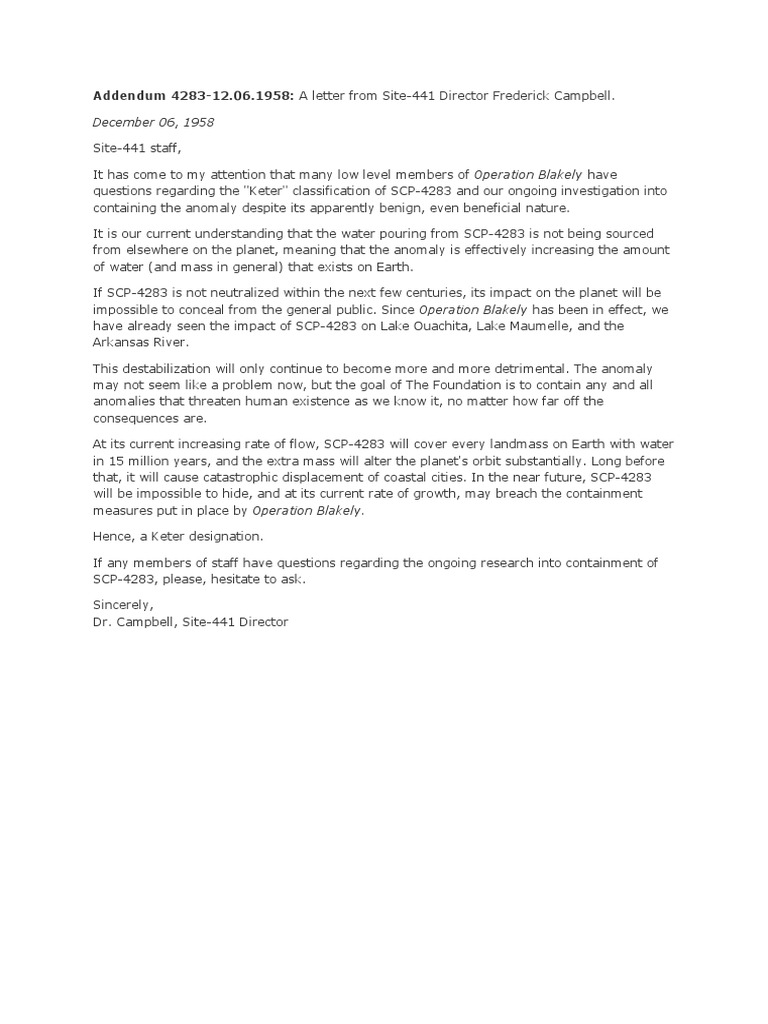 SCP File Repor | PDF