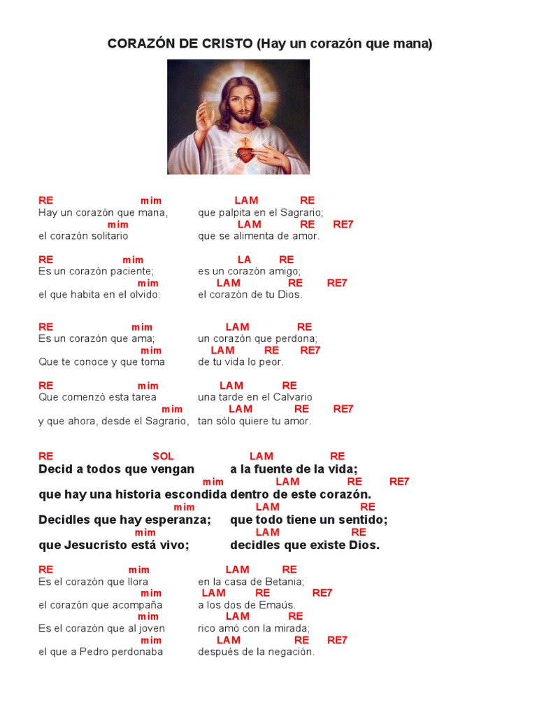 HAY UN CORAZÓN QUE MANA Acordes | PDF