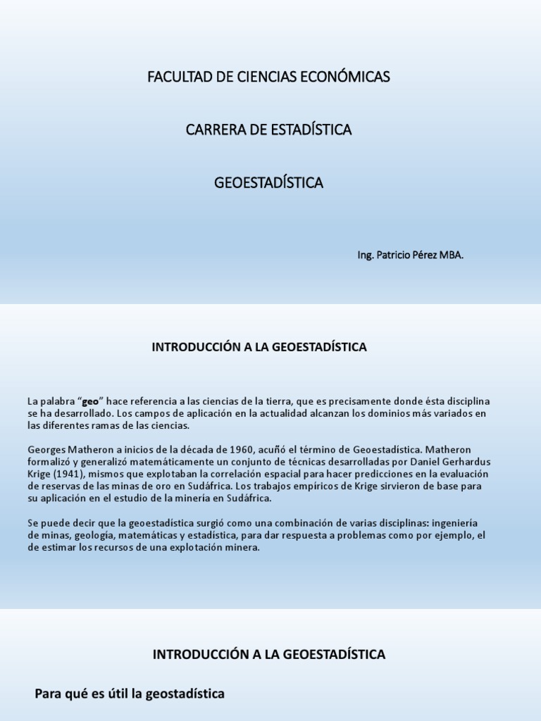 Introduccion A La Geoestadistica | PDF