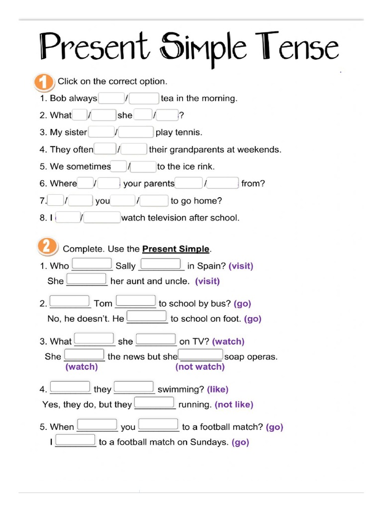 Exercicios Simple Present | PDF