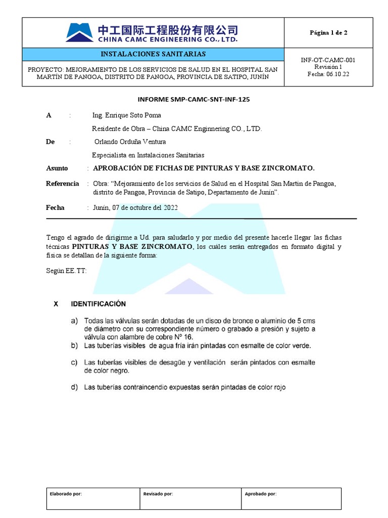 Fihas Tecnicas de Pinturas y Base Zincromato 00000000125 | PDF