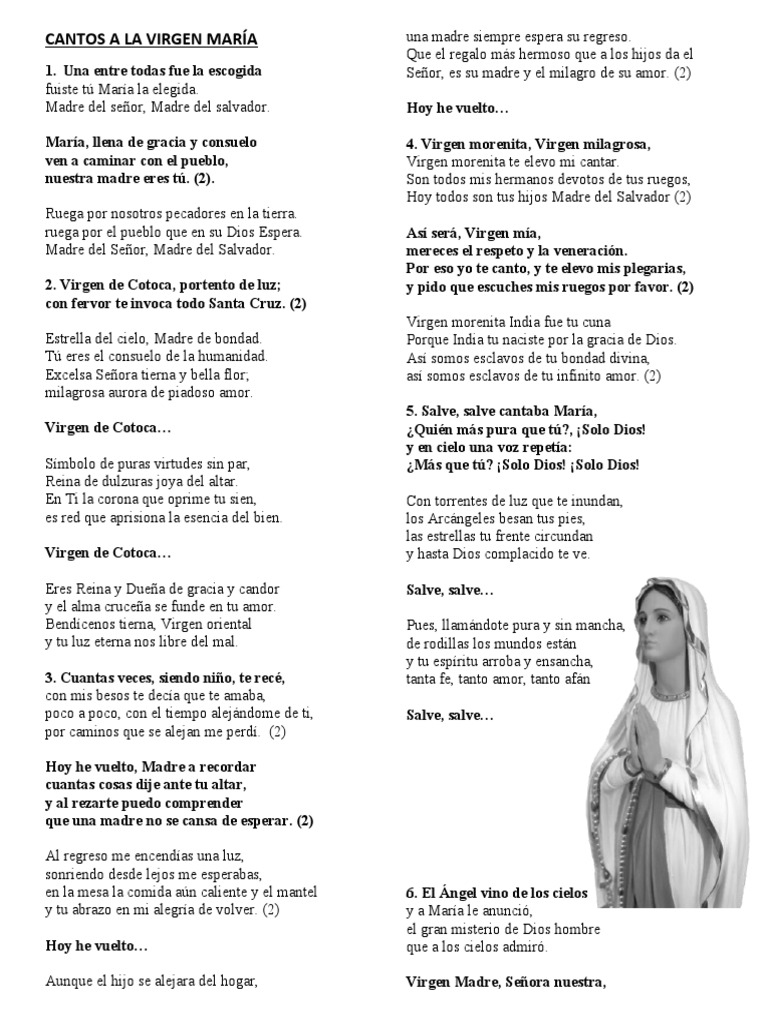 Cánticos a la Virgen María: himnos de devoción y alabanza | PDF | María ... Cánticos a la Virgen María: himnos de devoción y alabanza | PDF | María ...