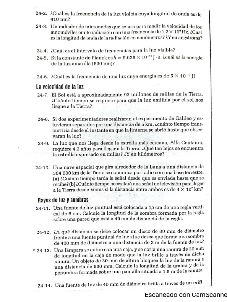 Ejercicios b3 Del Tippens Optica Sin-R 22 | PDF