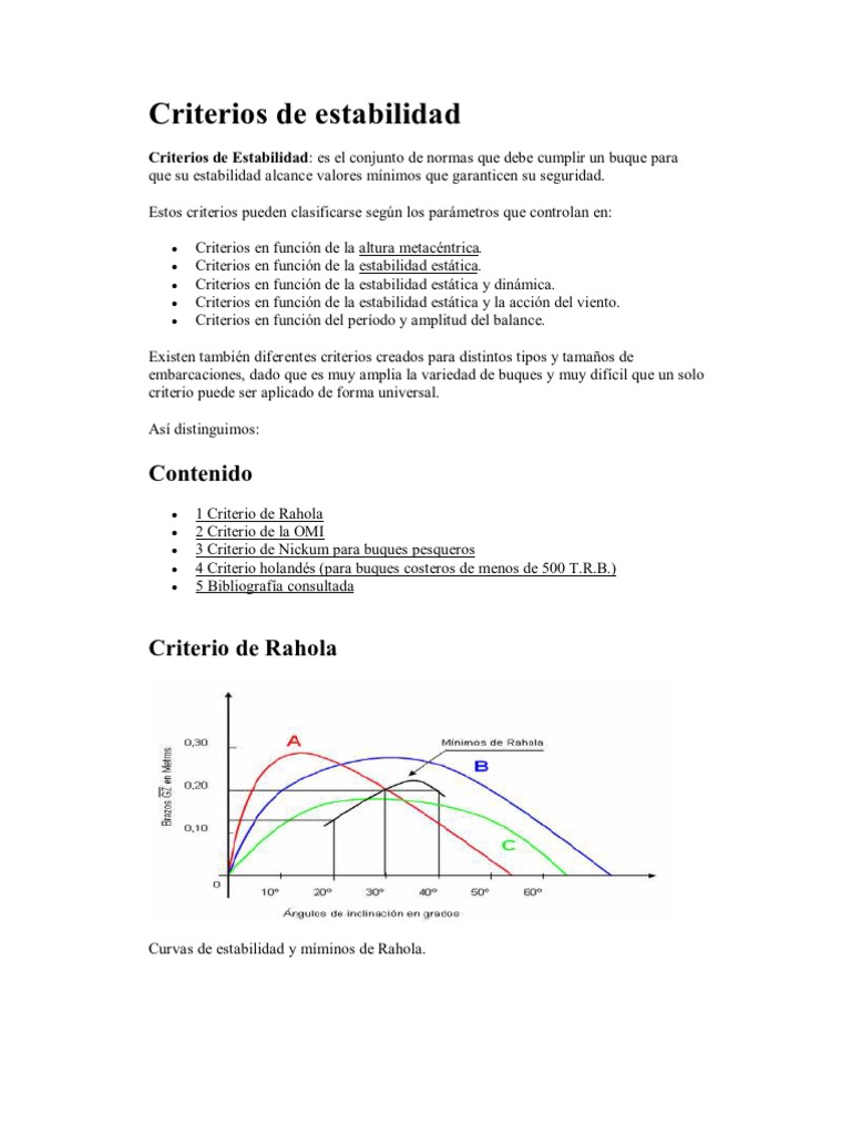 Criterios de Estabilidad | PDF