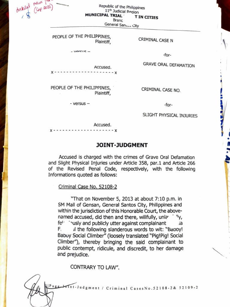 Sample Judgment | PDF