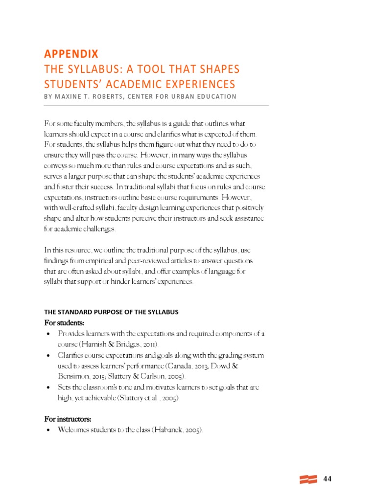 CUE - Syllabi Review Guide Appendix | PDF | Syllabus | Learning