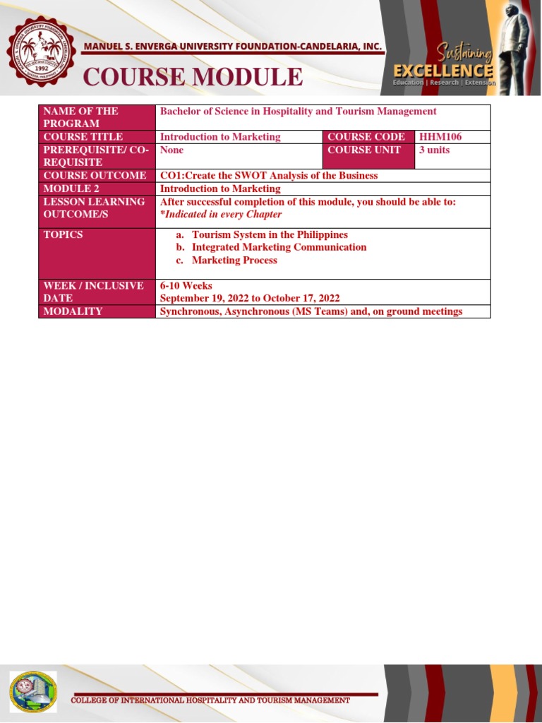 Module 2 Introduction To Marketing Pdf Marketing Communications Marketing