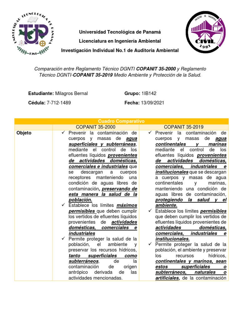 Comparación de Ambas COPANIT | PDF