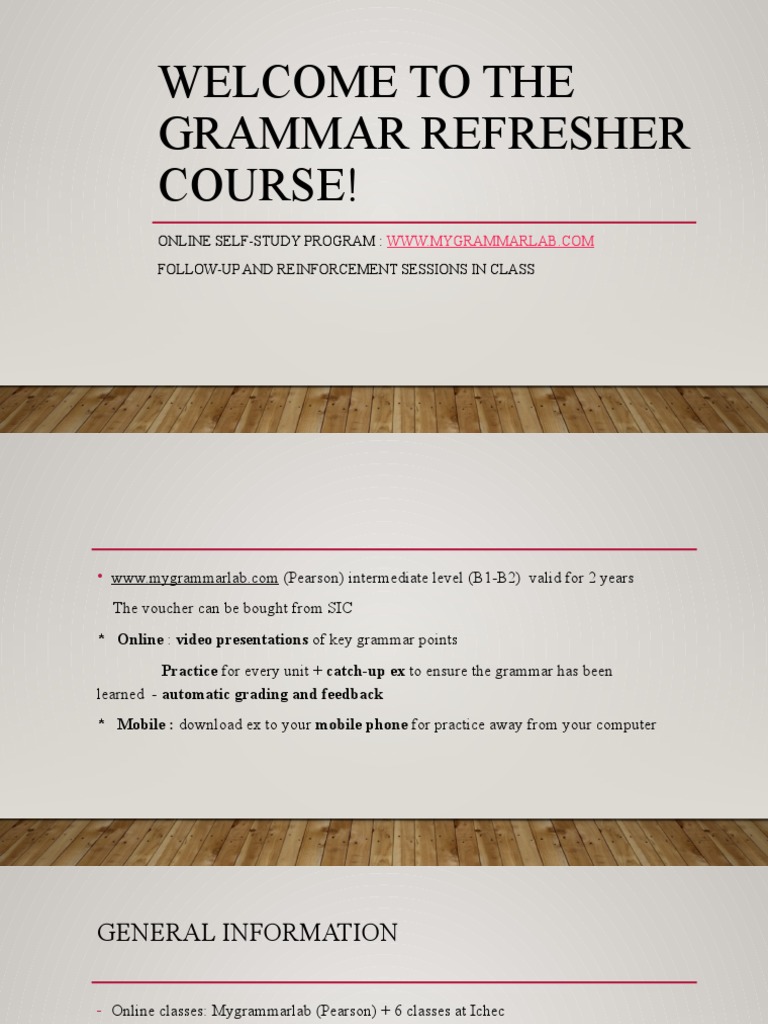 Grammar - Introduction To The Grammar Course | PDF