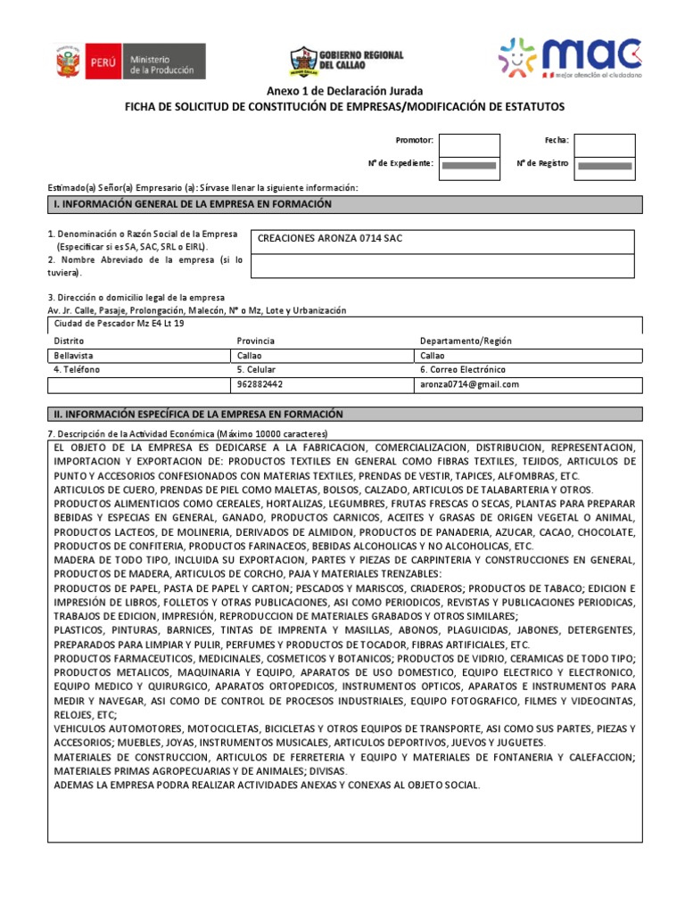 Ficha de Solicitud | PDF