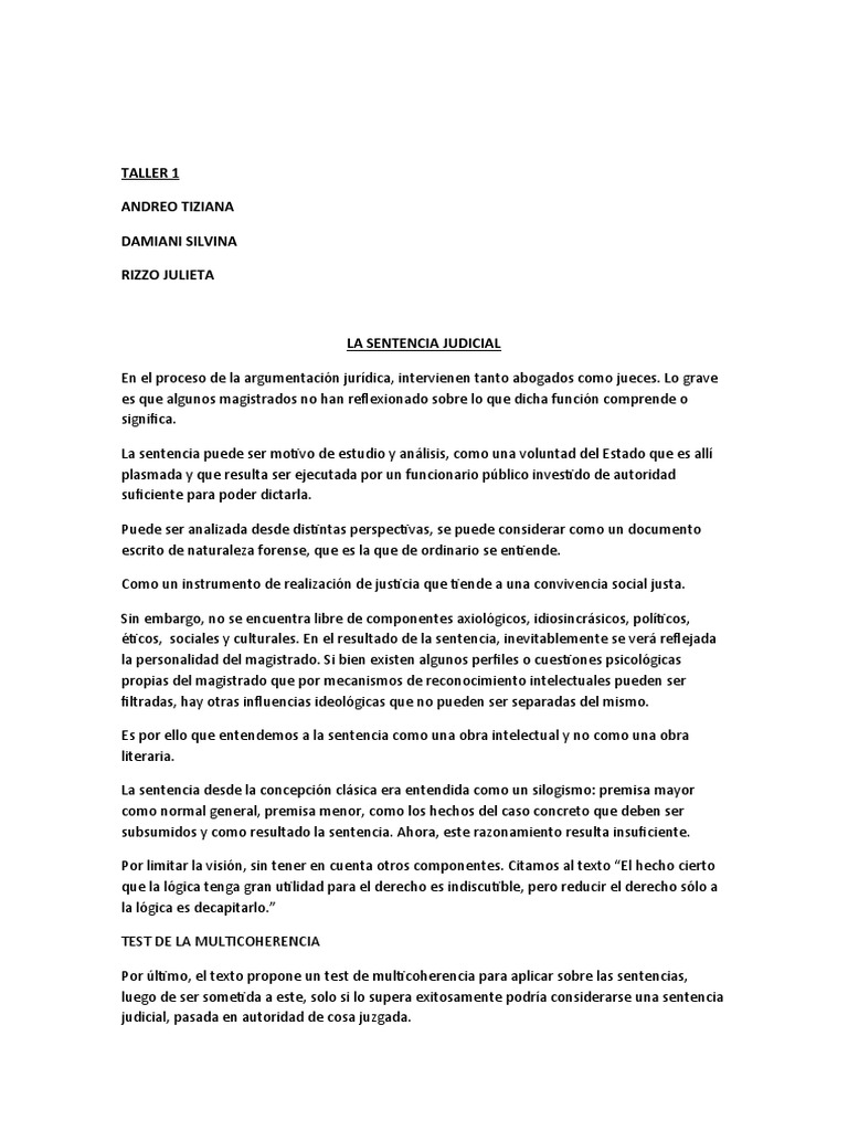 La Sentencia Judicial | PDF | Sentencia (ley) | Ley procesal