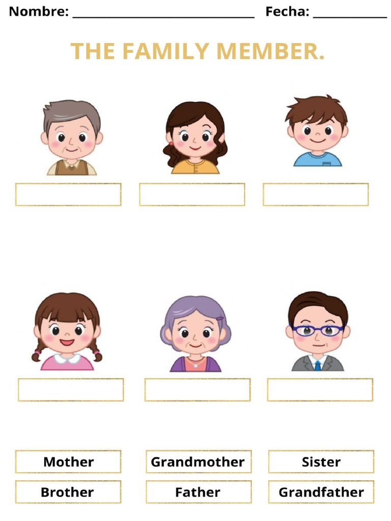 Actividad Sobre Los Miembros de La Familia. | PDF