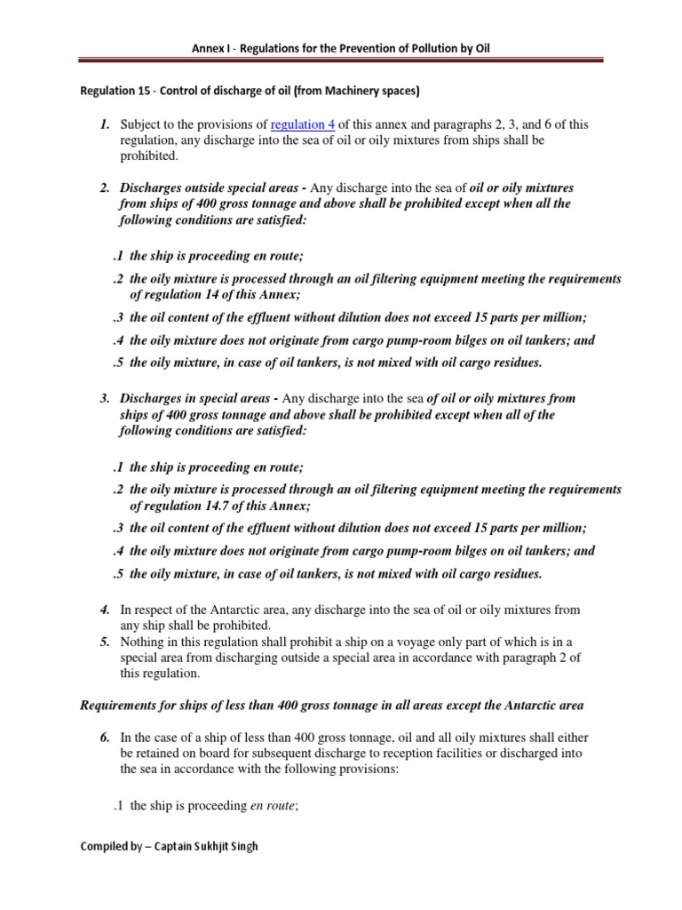 Annex 1 Summary | PDF | Oil Tanker | Ships