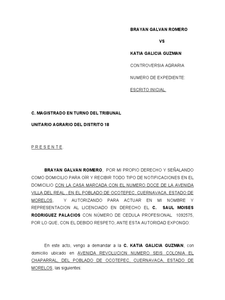 Demanda Agraria, Brayan | PDF | Justicia | Crimen y violencia