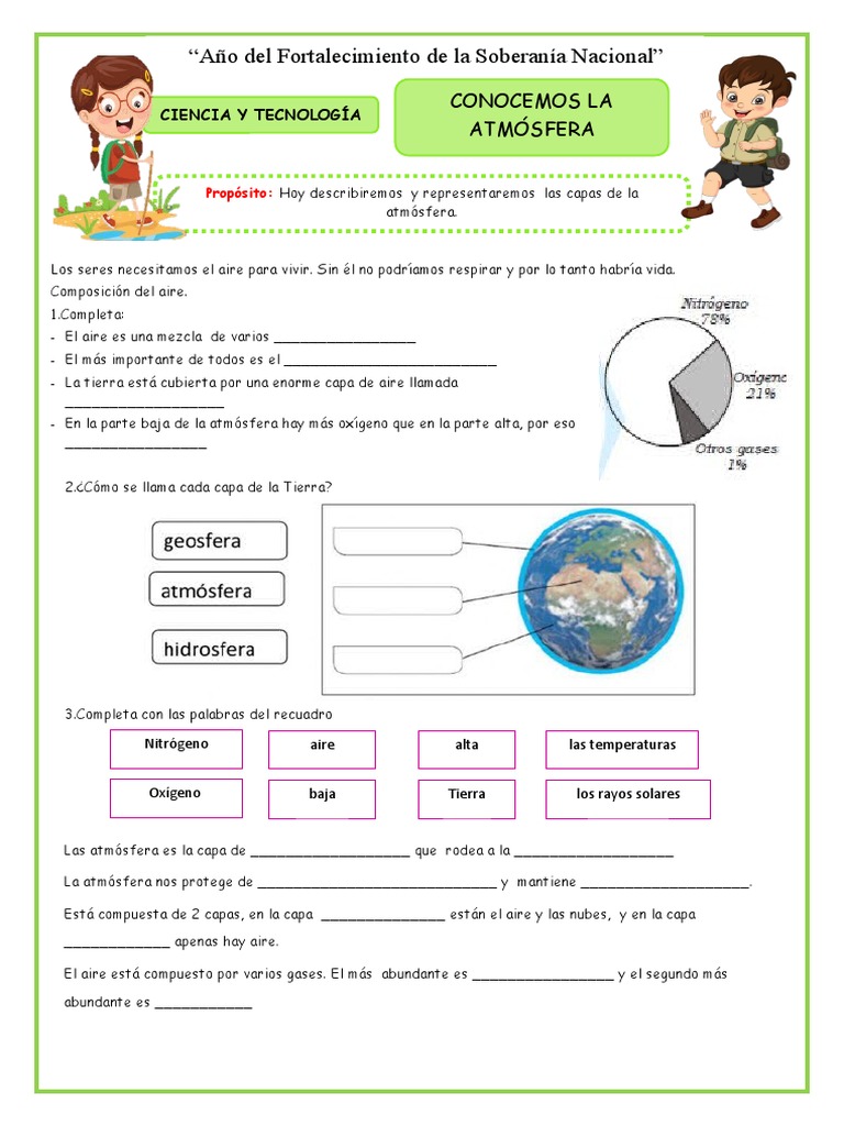 Act Miércol Sa Conocemos La Atmósfera | PDF | Atmósfera de tierra ...
