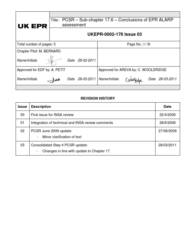 EPR ALARP Assessment | PDF | Risk | Safety