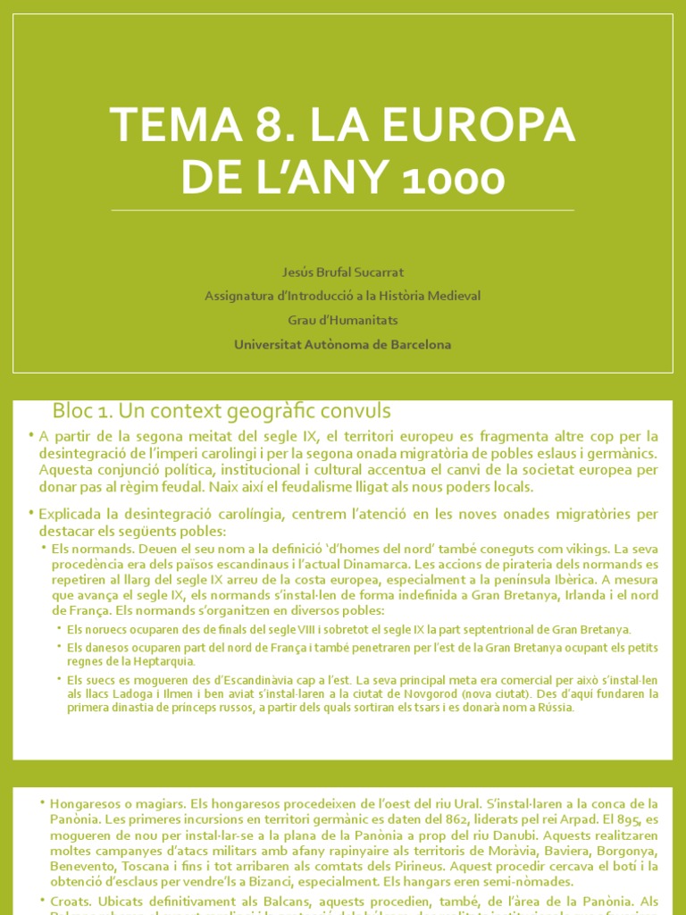 Tema 8. La Europa de L'any 3000 | PDF